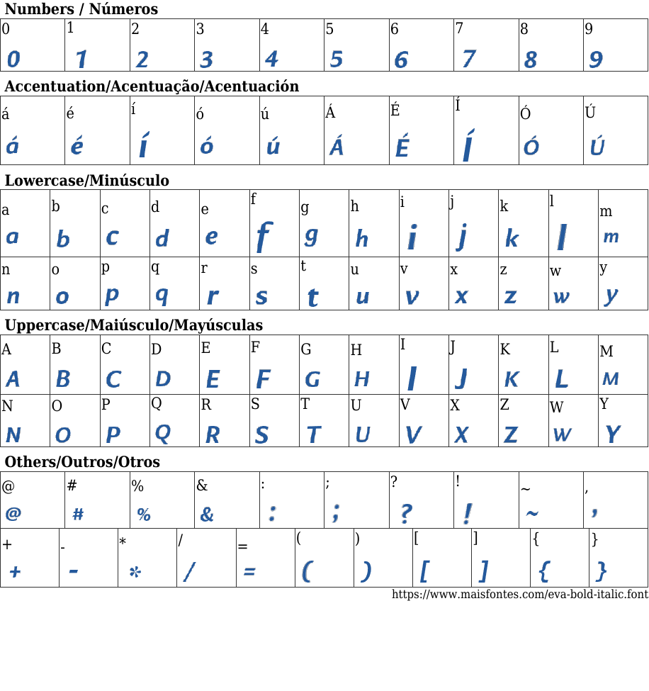 Eva Bold Italic: Free Font Download | MaisFontes