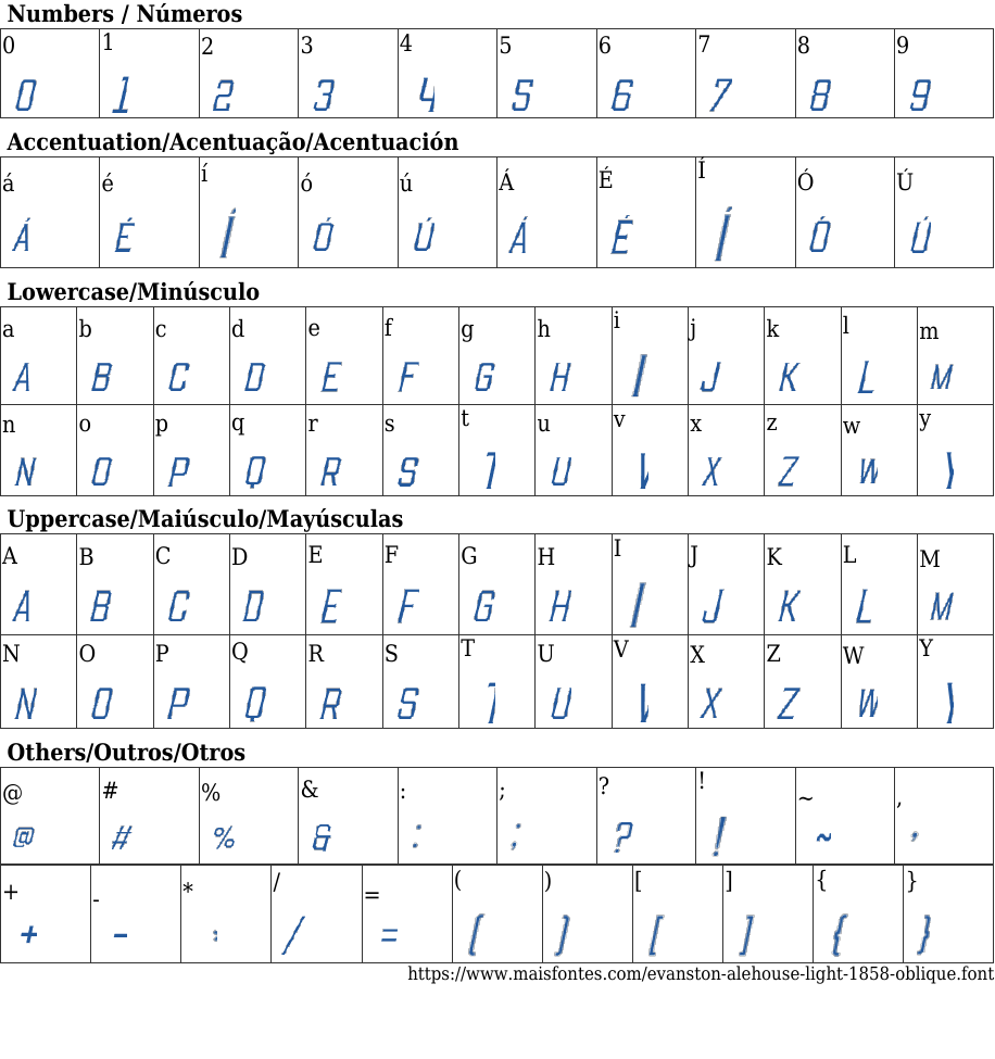 Evanston Alehouse Light 1858 Oblique: Free Font Download | MaisFontes