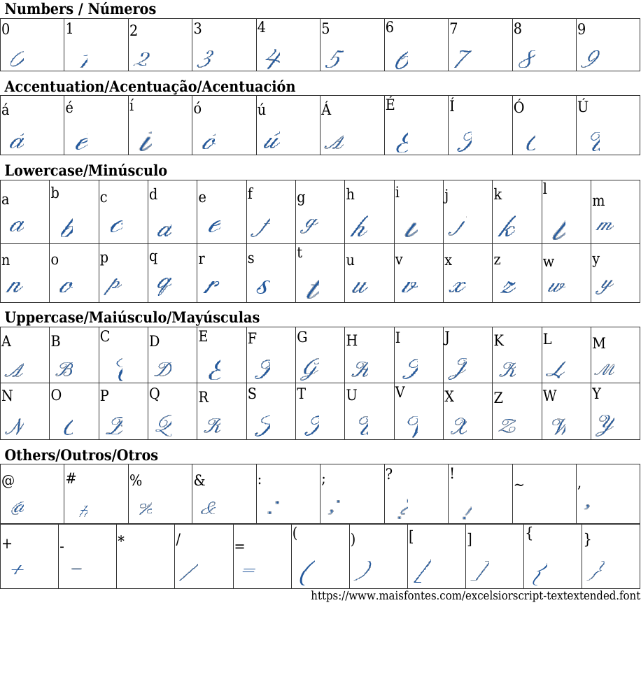 Excelsior Script Text Extended: Free Font Download | MaisFontes