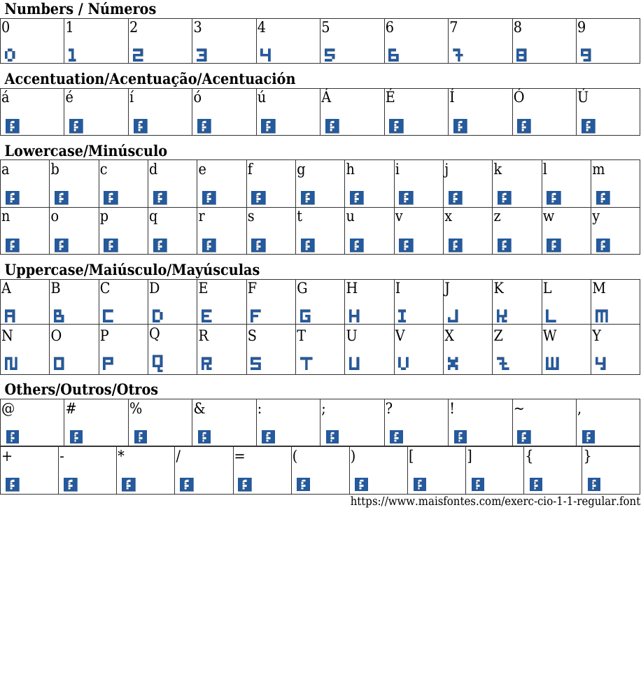 Exerc cio 1 1 Regular: Free Font Download | MaisFontes