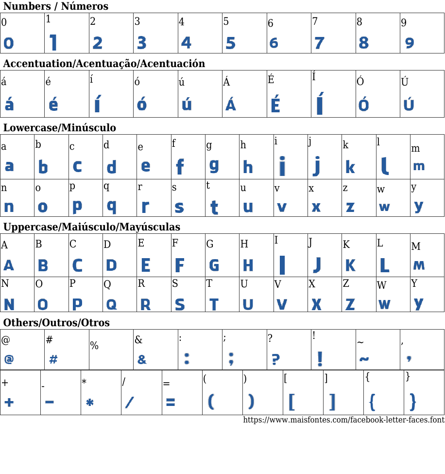 Facebook Letter Faces: Free Font Download | MaisFontes