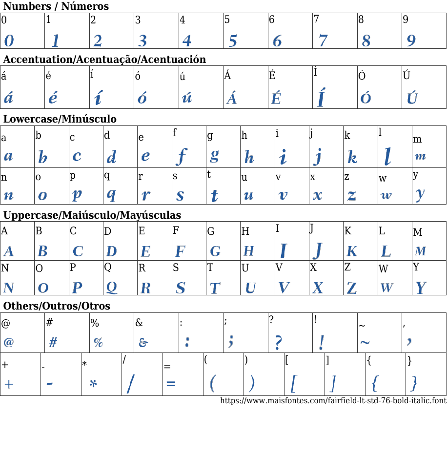Fairfield LT Std 76 Bold Italic: Free Font Download | MaisFontes