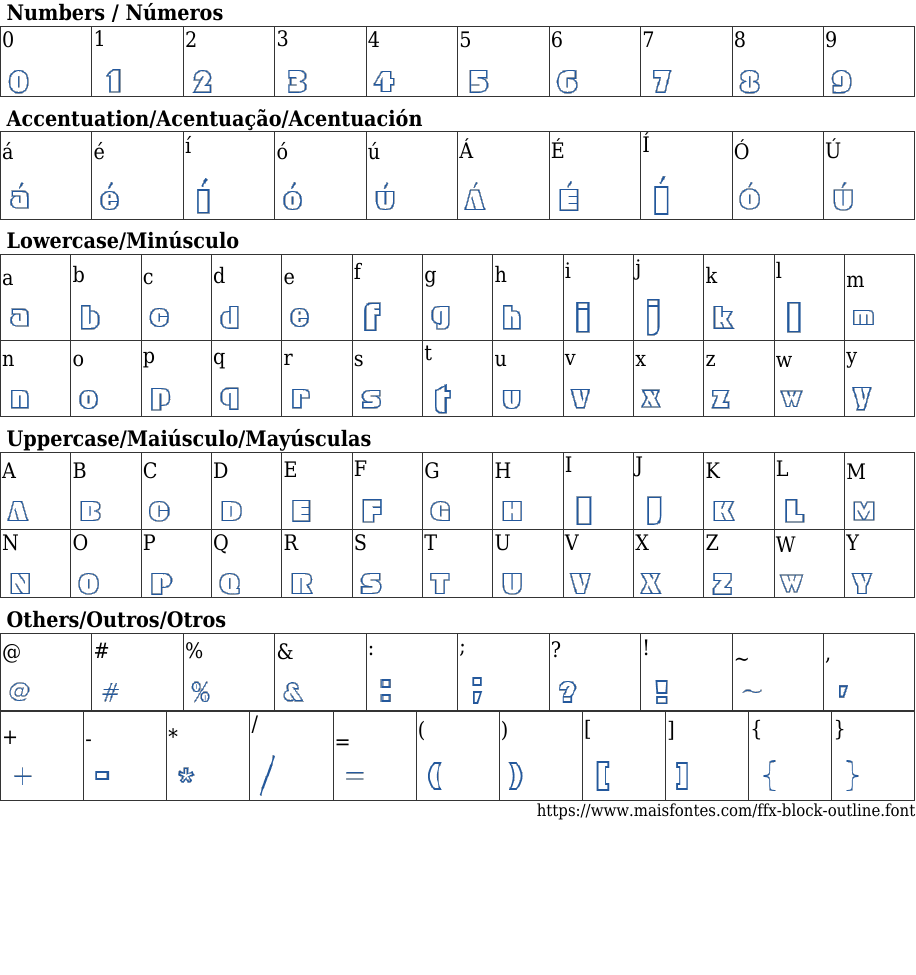 FFX Block Outline: Free Font Download | MaisFontes