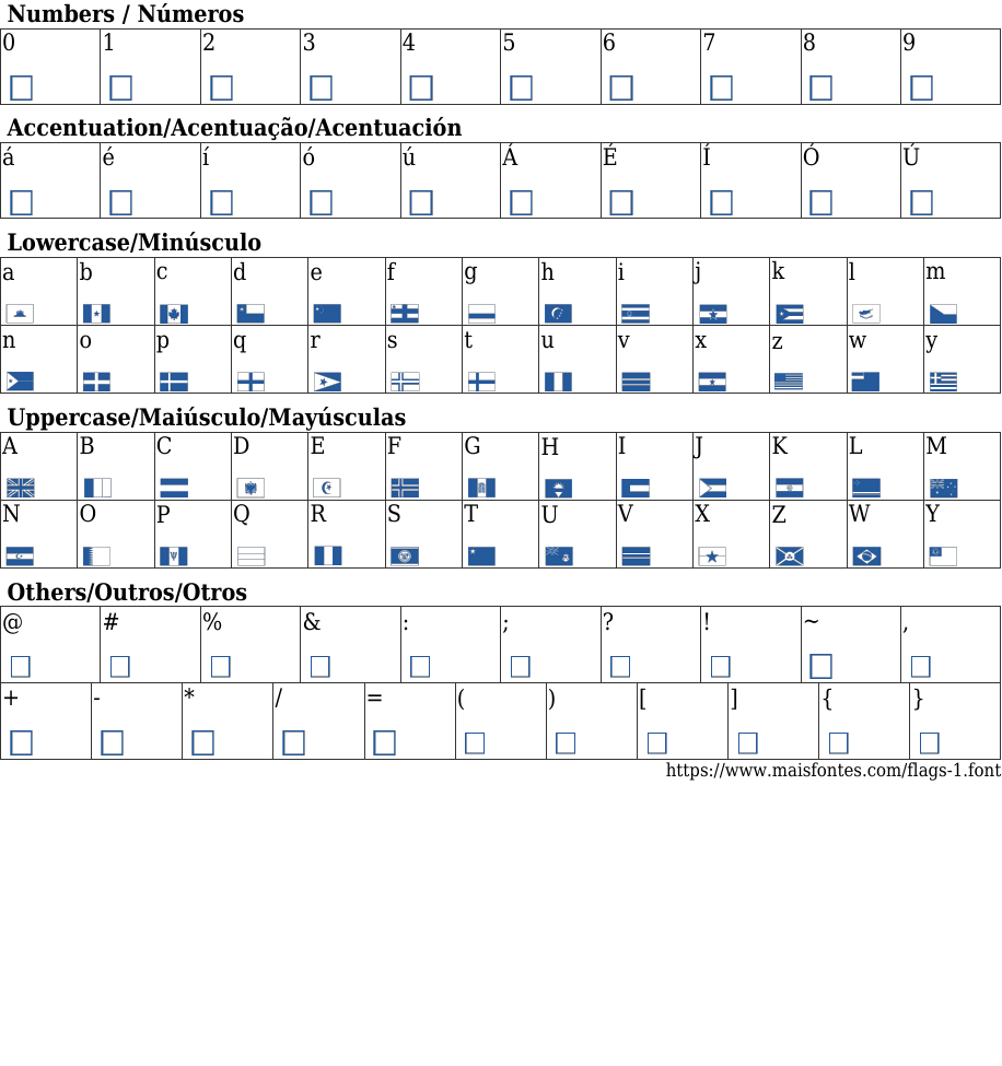 Flags Countries: Free Font Download | MaisFontes