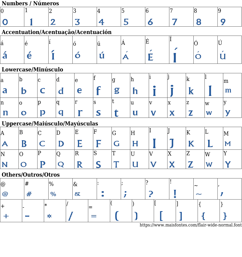 Flair Wide Normal Font: Free Download | MaisFontes