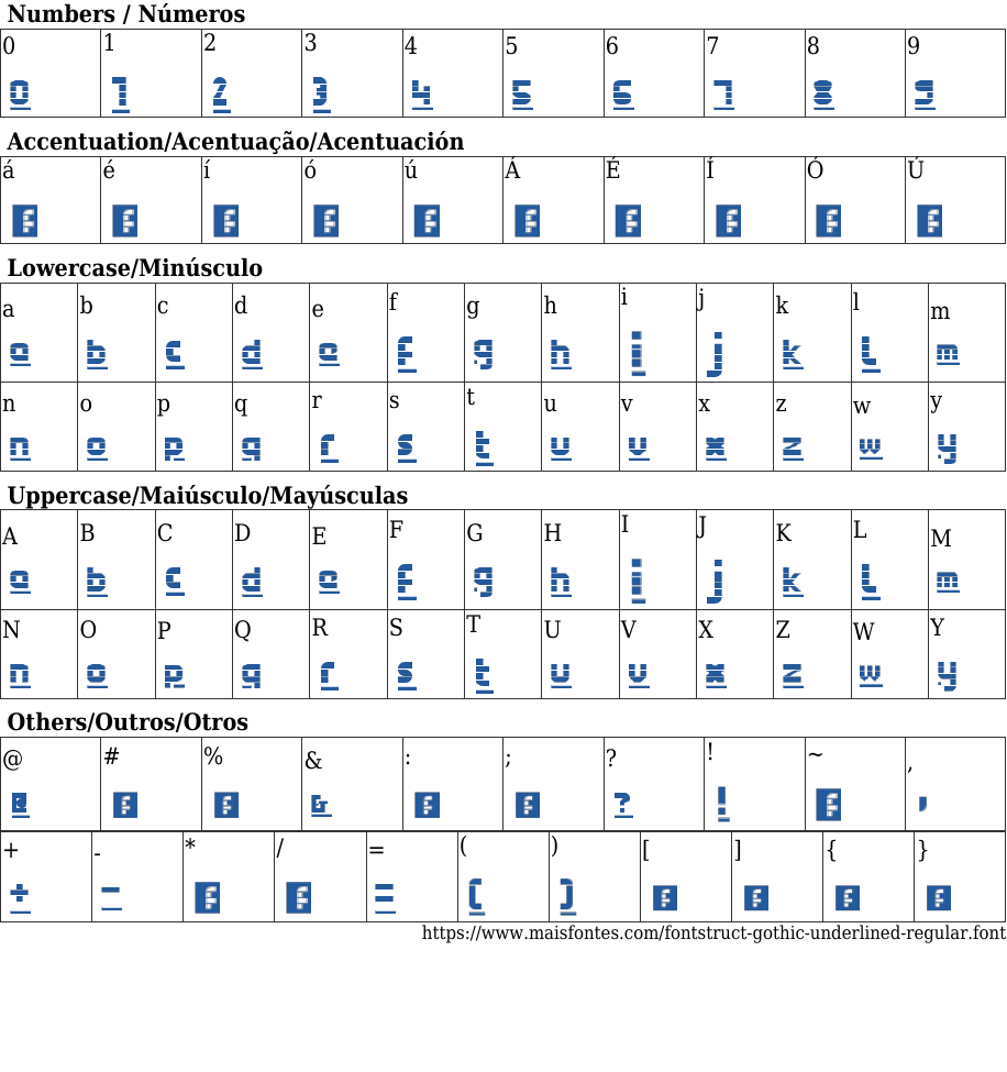 FontStruct Gothic Underlined Regular: Free Font Download | MaisFontes