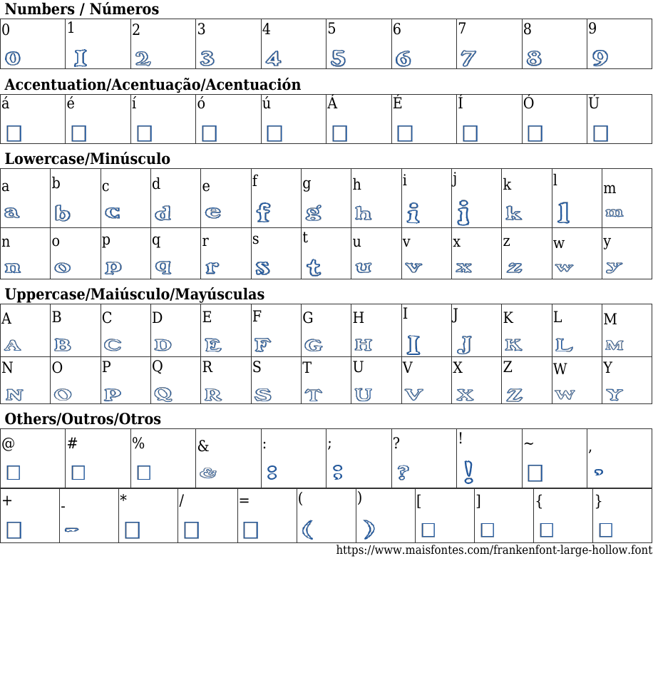 FrankenFont Large Hollow: Baixar Fonte Grátis | MaisFontes