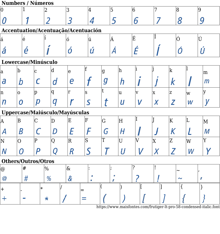 Frutiger LT Pro 58 Condensed Italic: Baixar Fonte Grátis | MaisFontes
