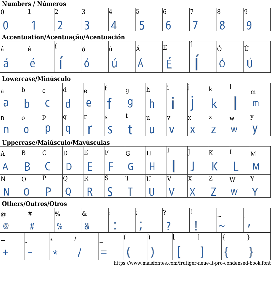 Frutiger Neue LT Pro Condensed Book: Free Font Download | MaisFontes
