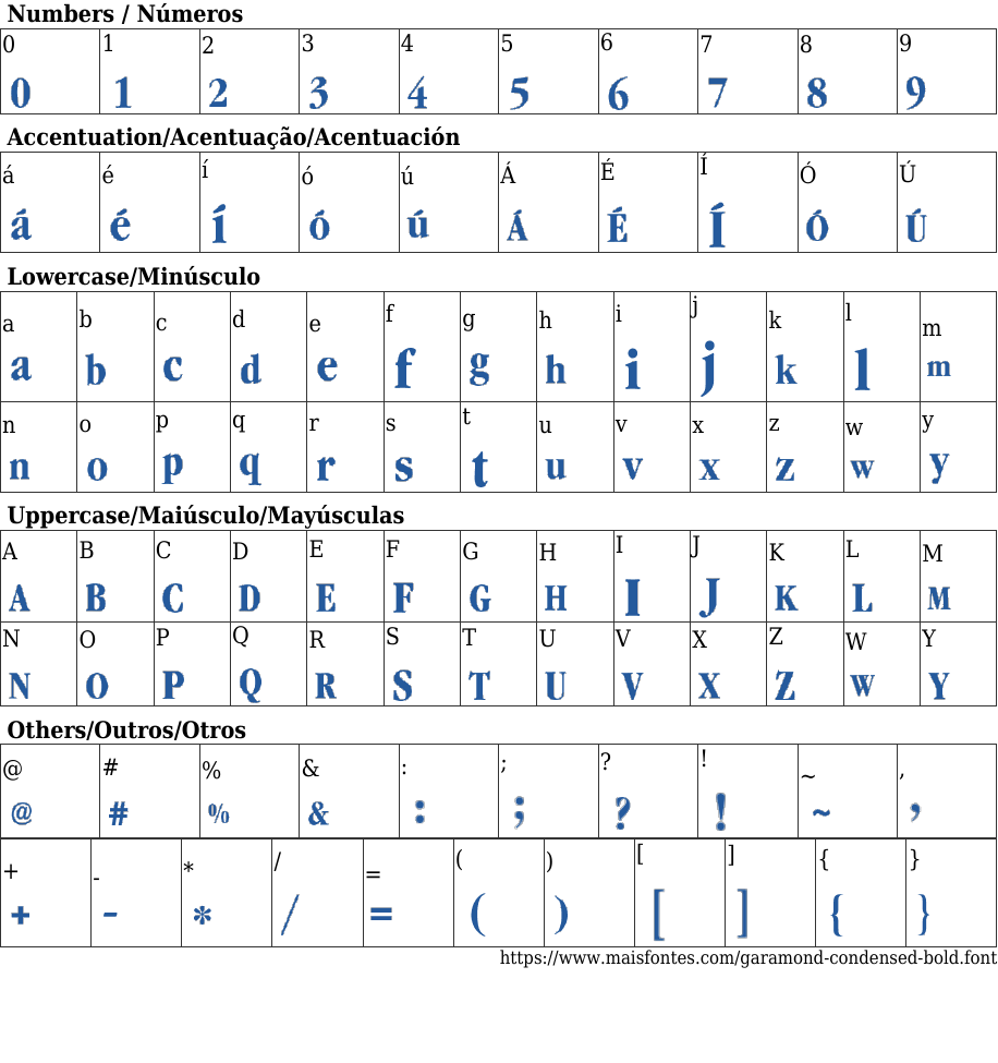 Garamond Condensed Bold: Free Font Download | MaisFontes