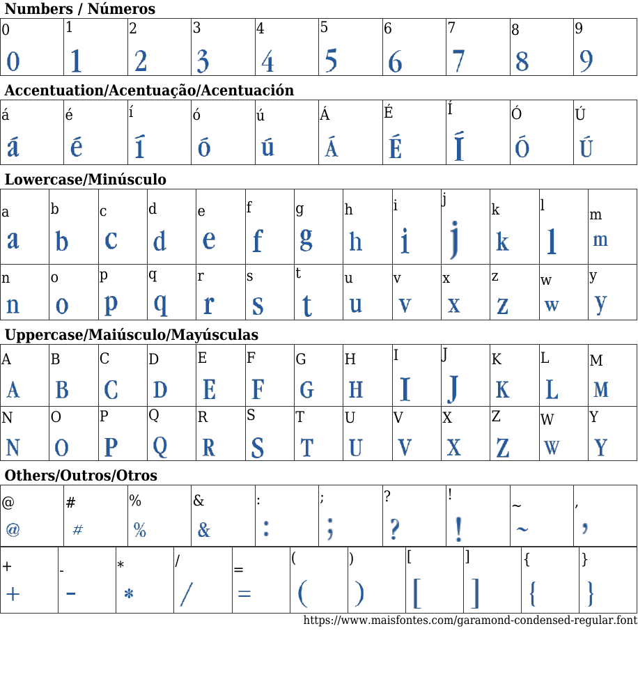 Garamond Condensed Regular: Free Font Download | MaisFontes