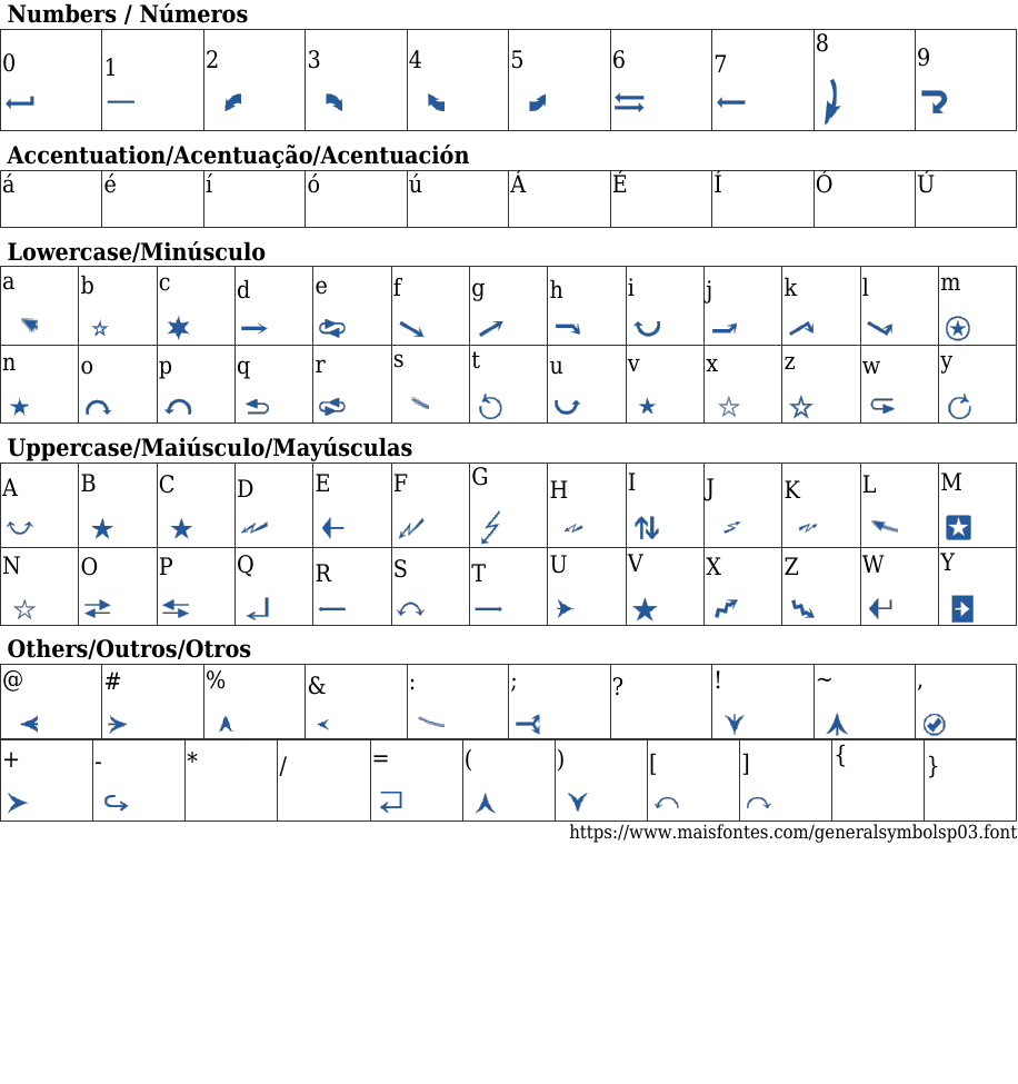 General Symbols P03 Font: Free Download | MaisFontes