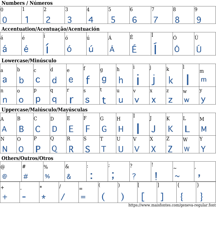 Geneva Regular Font: Free Download | MaisFontes