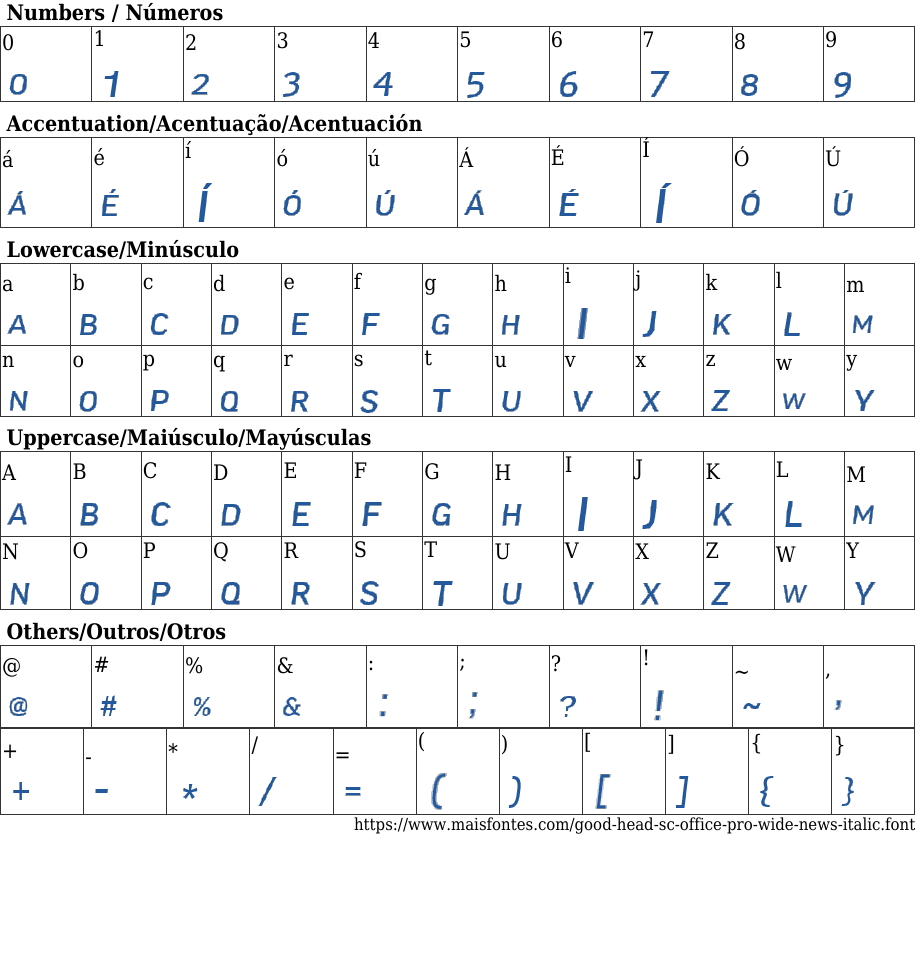 Good Headline SC Office Pro Wide News Italic: Free Font Download ...