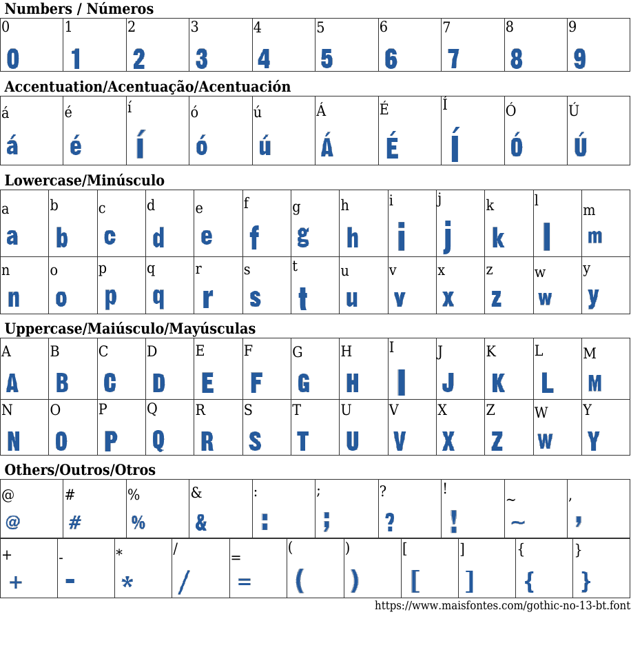 Gothic No 13 BT Font: Free Download | MaisFontes
