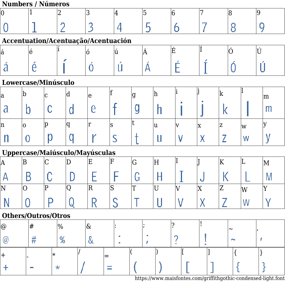 Griffith Gothic Condensed Light: Free Font Download | MaisFontes