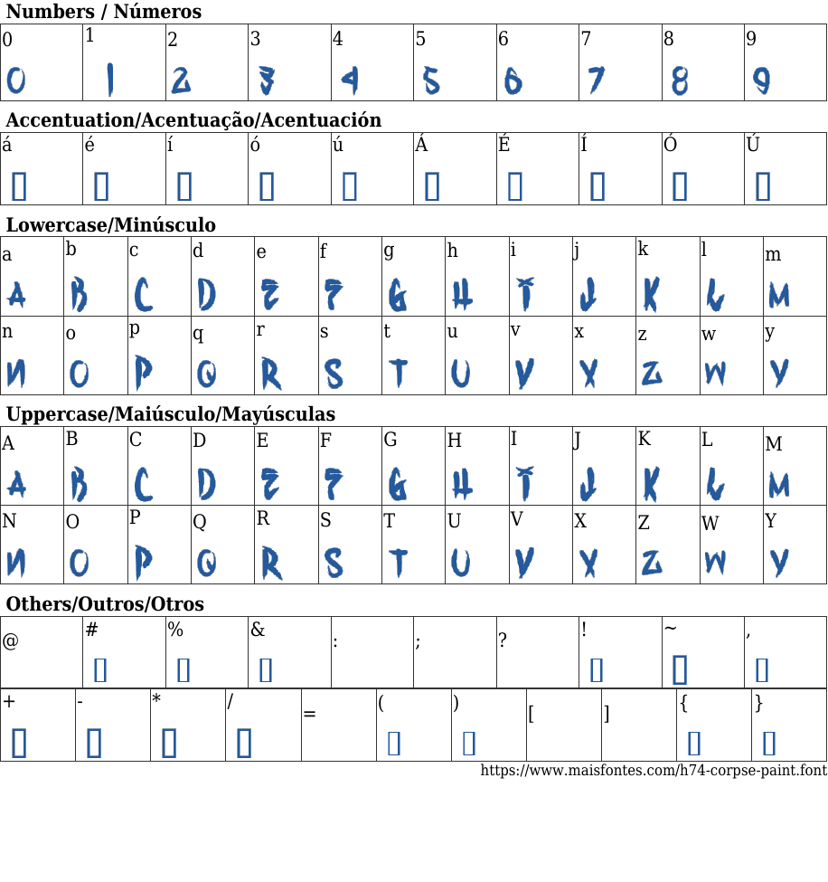 H74 Corpse Paint: Baixar Fonte Grátis | MaisFontes