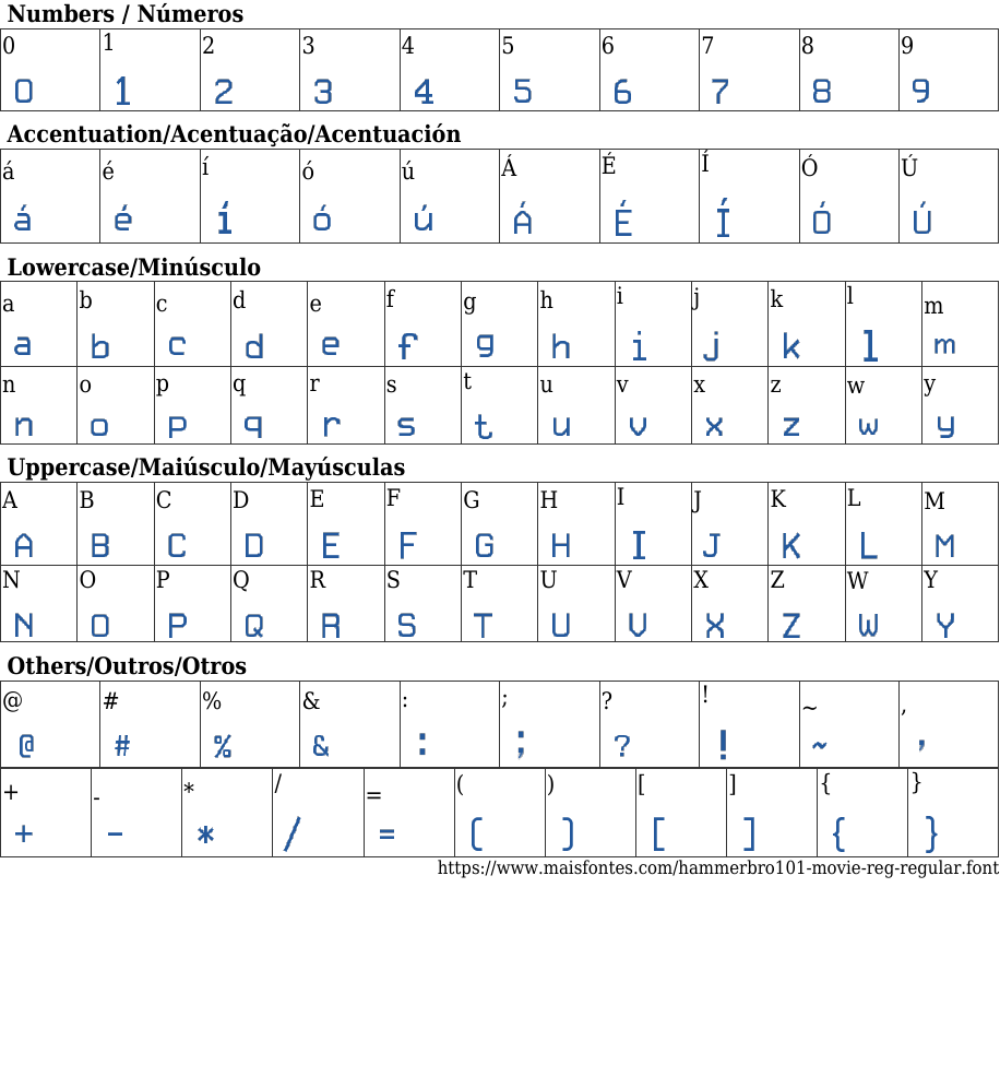 Hammer Bro101 Movie: Free Font Download | MaisFontes