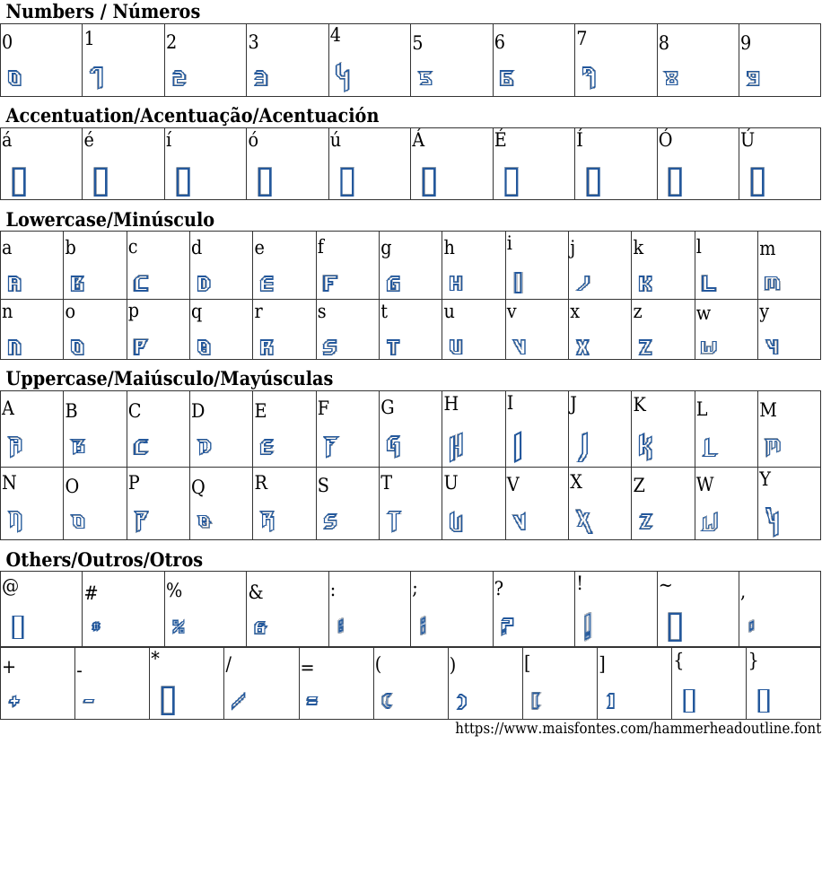 Hammerhead Wide Outline: Free Font Download | MaisFontes