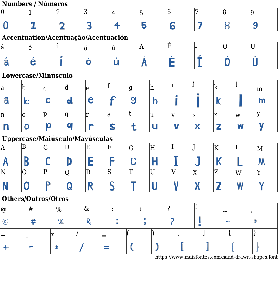 Hand Drawn Shapes: Free Font Download | MaisFontes