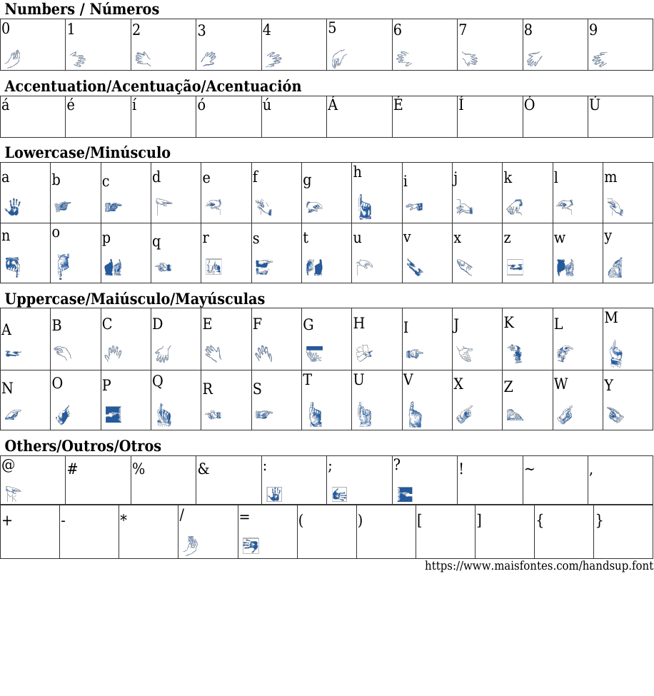 Hands Icons Up Font: Free Download | MaisFontes
