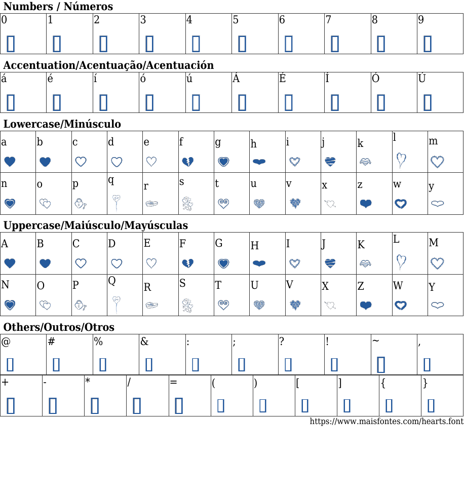HeARTs Icons: Free Font Download | MaisFontes