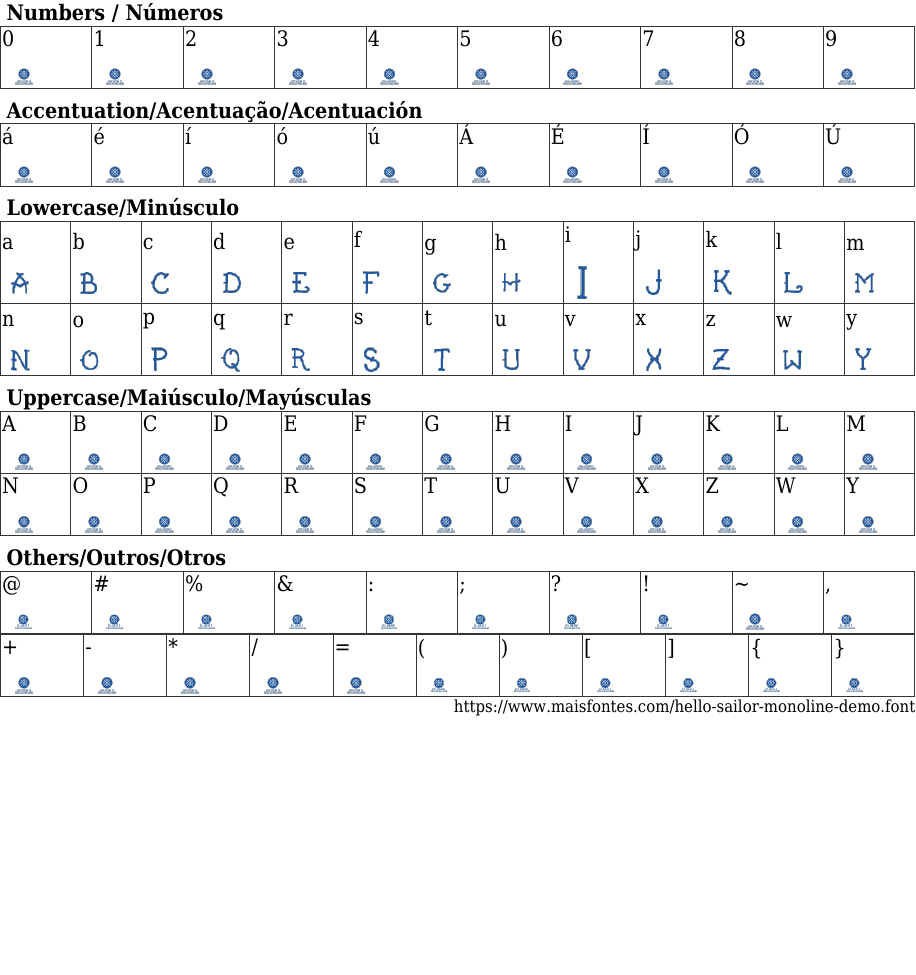 hello sailor monoline lower: Free Font Download | MaisFontes
