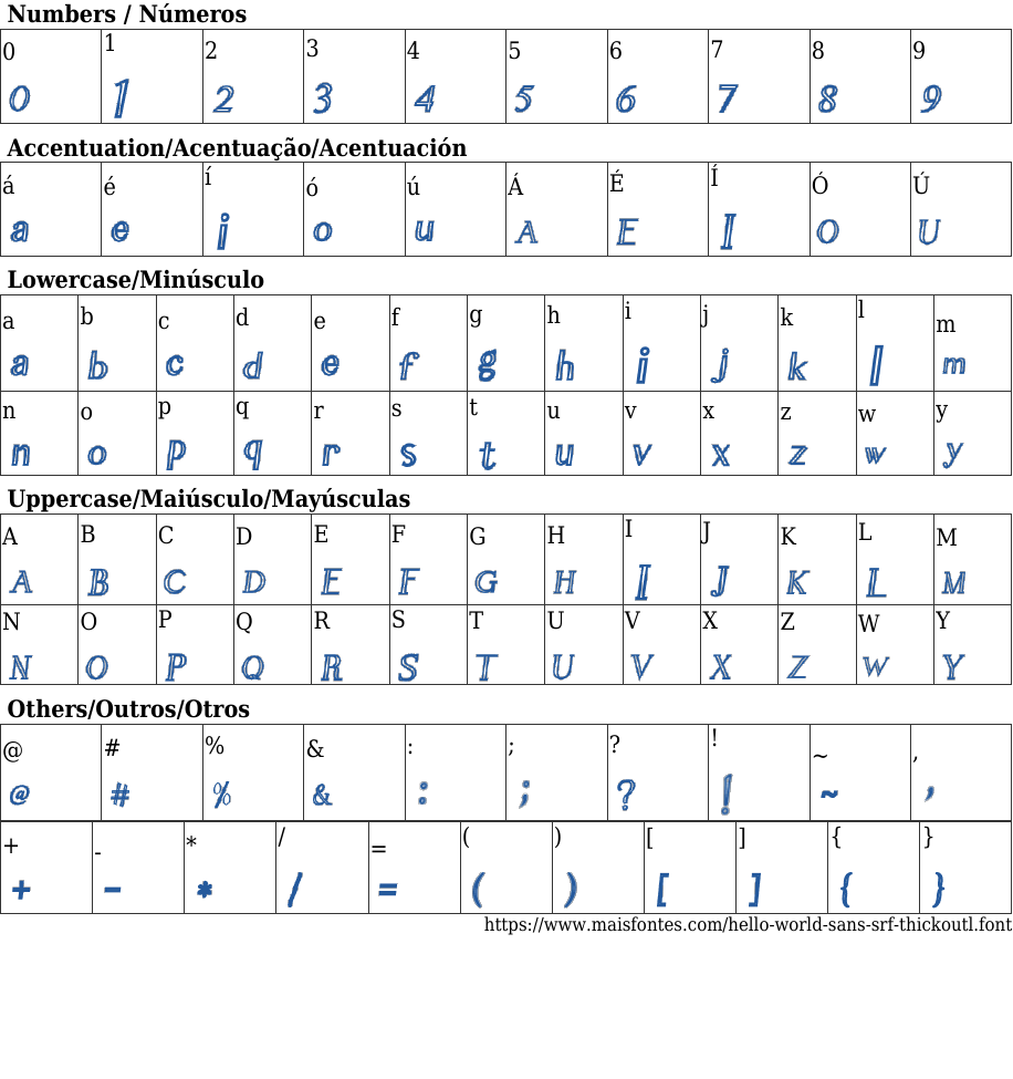 Hello World Sans Serif Thick Outline 字体下载 | MaisFontes