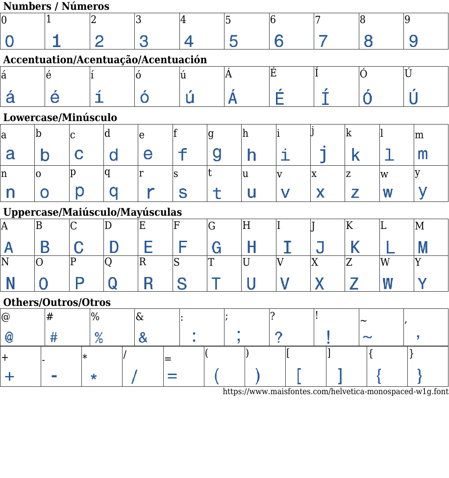 Helvetica Monospaced W1G Font: Free Download | MaisFontes