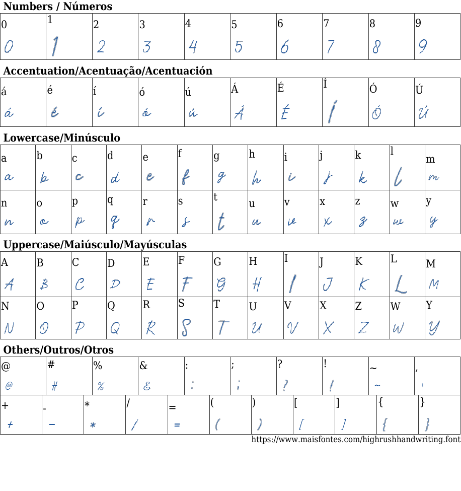 Highrush Handwriting: Free Font Download | MaisFontes