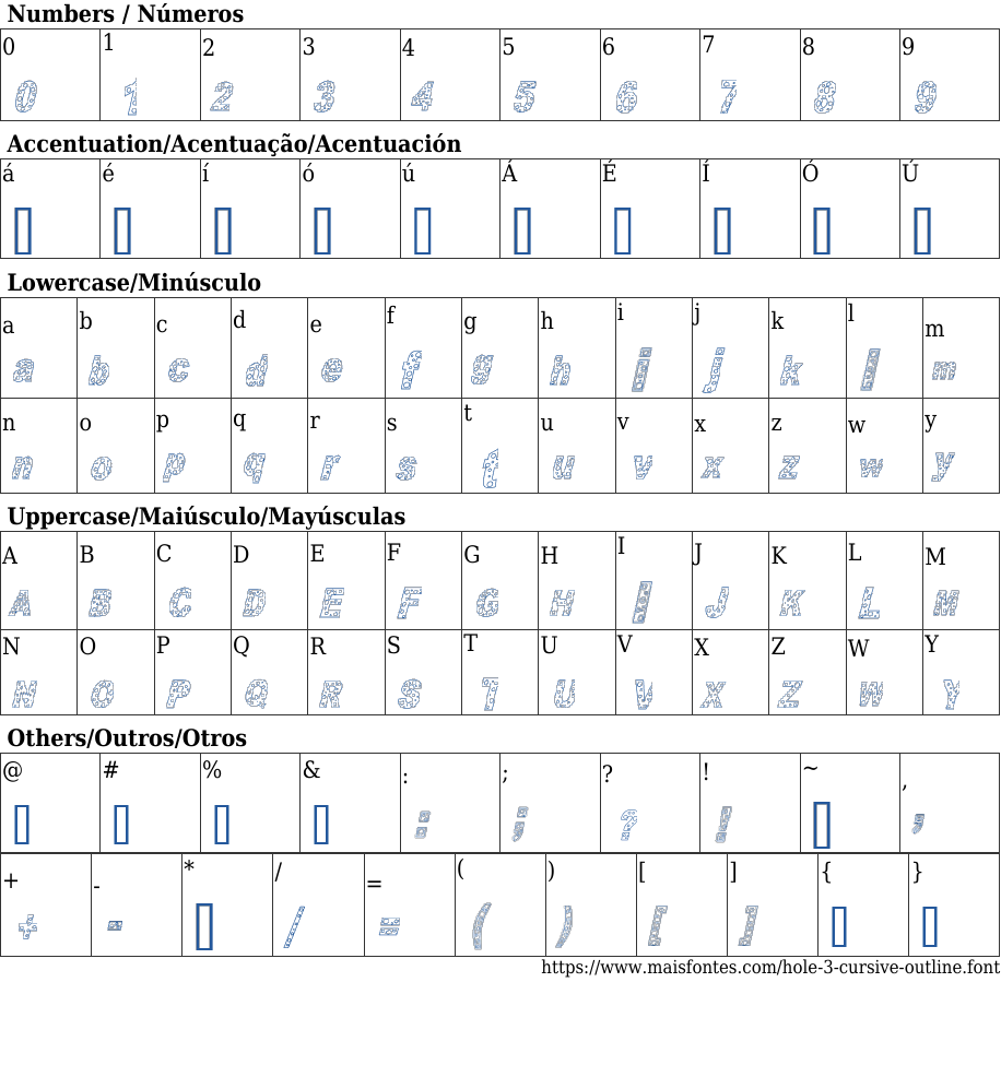 HOLE 3 cursive outline: Free Font Download | MaisFontes