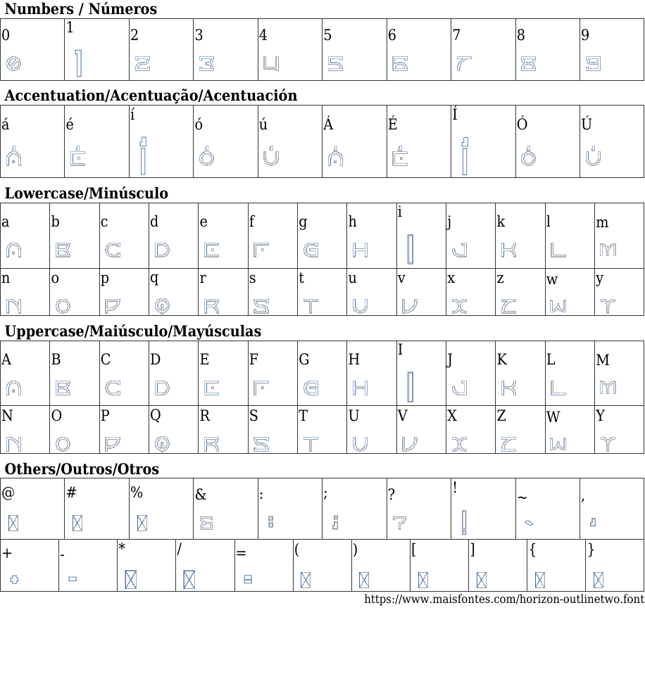 Horizon Outline Two Font: Free Download | MaisFontes