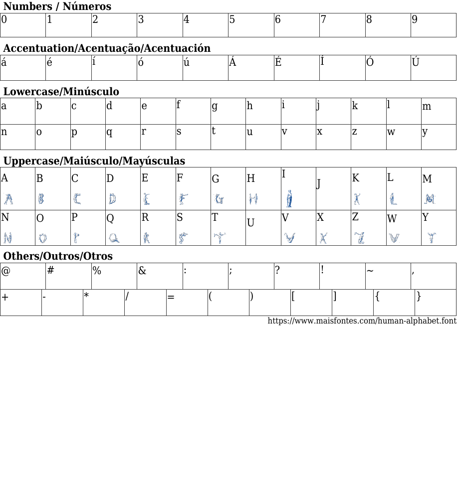HUMAN ALPHABET Font: Free Download | MaisFontes