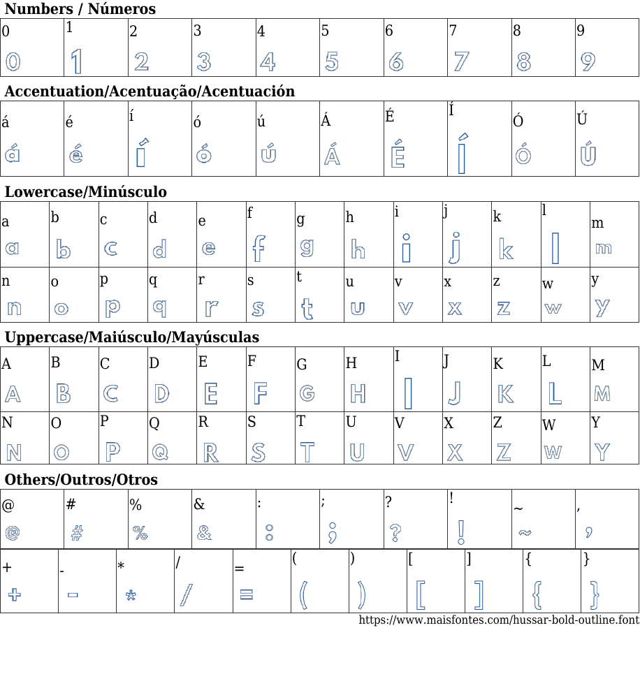 Hussar Outline Bold: Free Font Download | MaisFontes