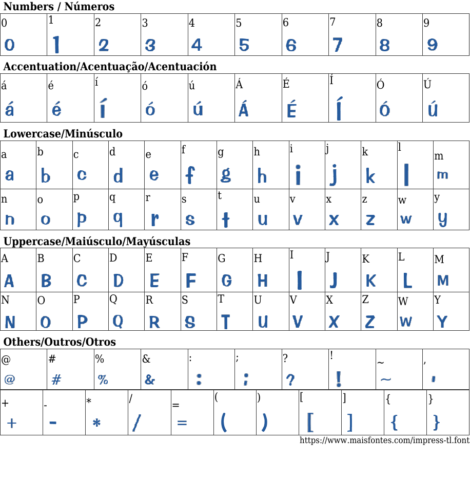 Impress TL: Free Font Download | MaisFontes
