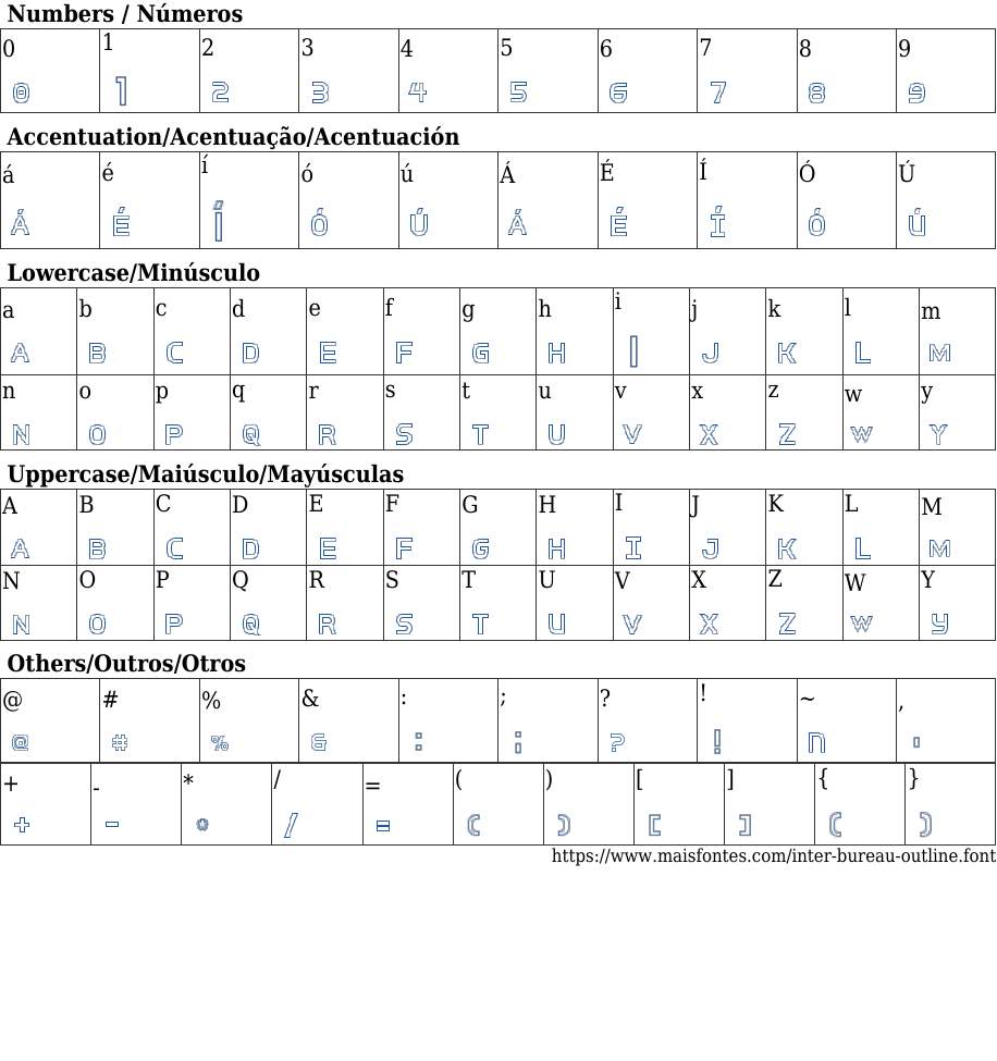 Inter Bureau Outline: Free Font Download | MaisFontes