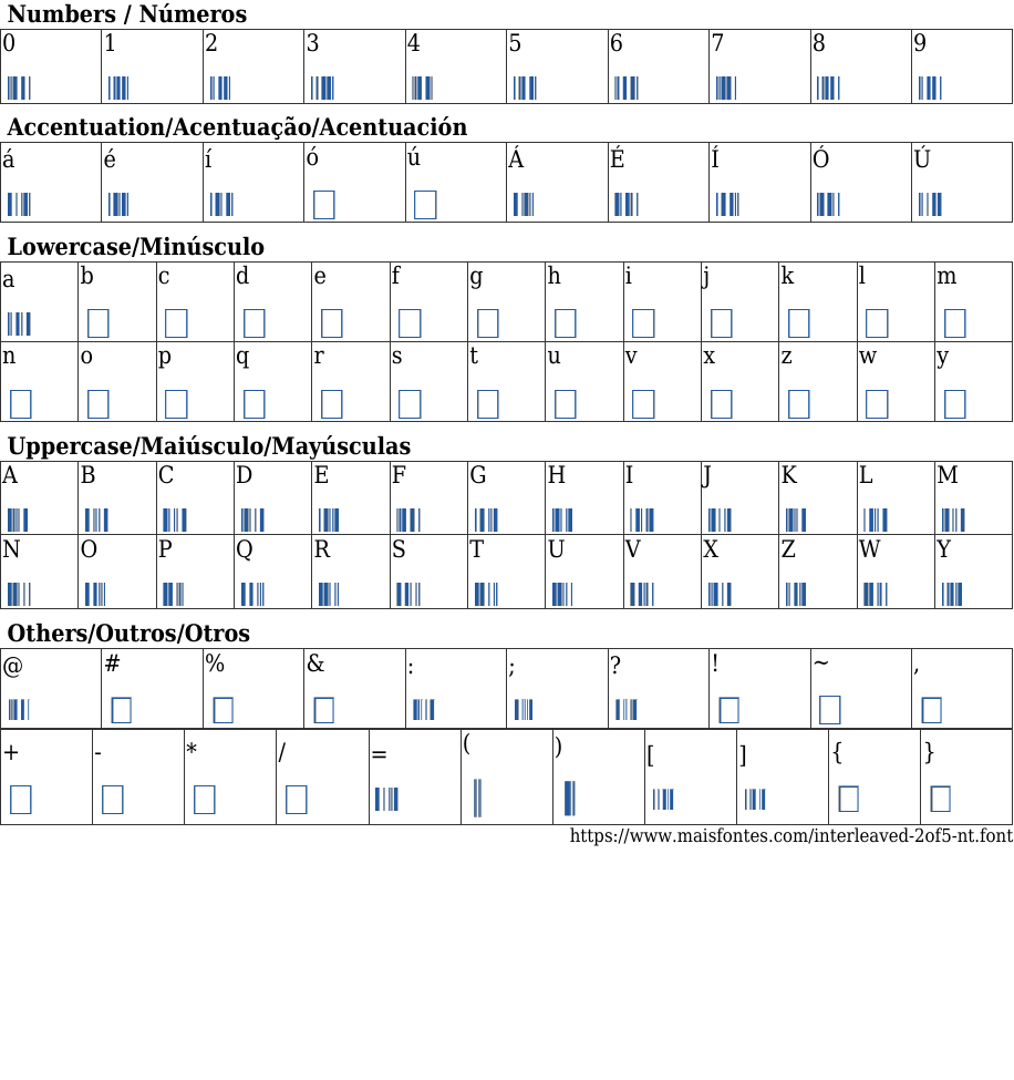 INTERLEAVED 2OF5 NT Font: Free Download | MaisFontes