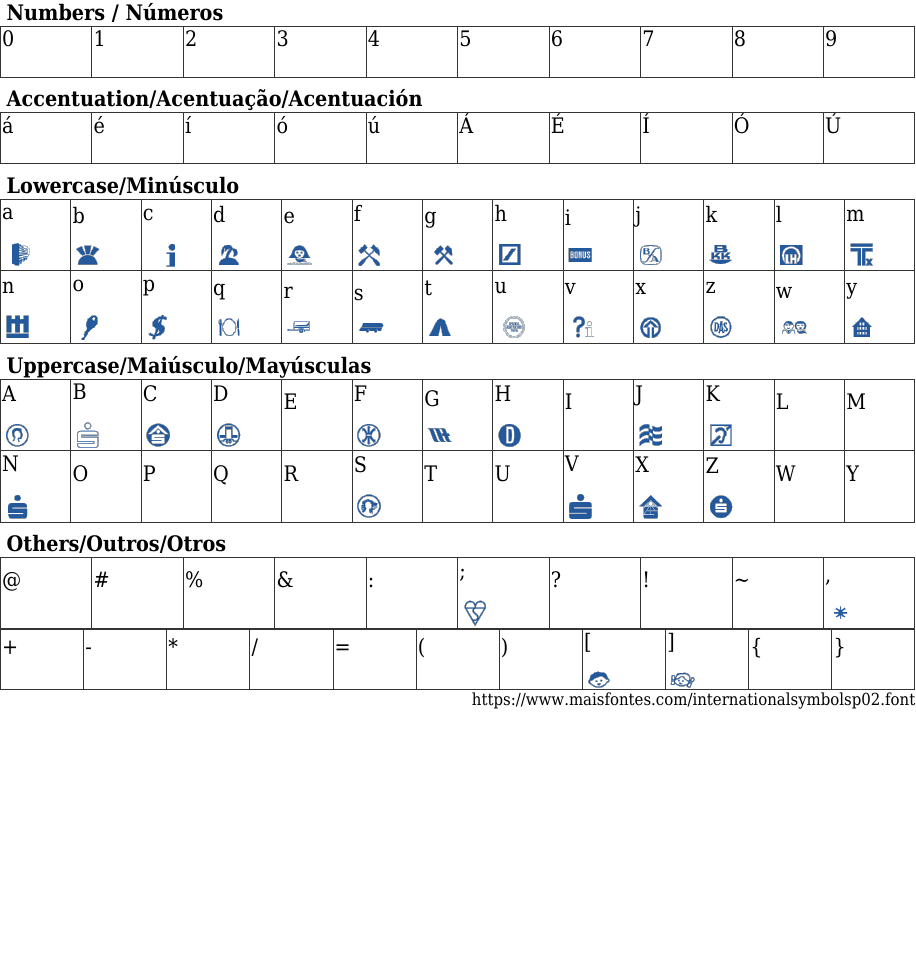 International Symbols P02: Free Font Download | MaisFontes