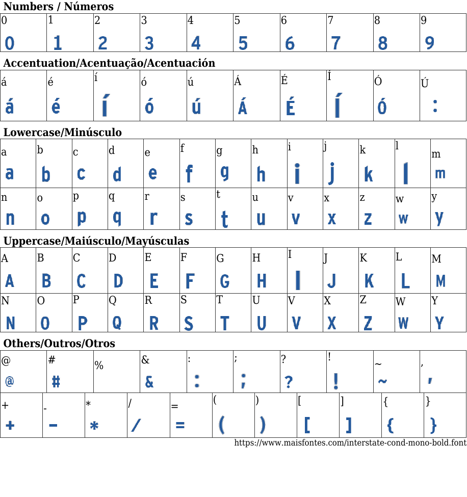 Interstate Condensed Mono Bold: Free Font Download | MaisFontes