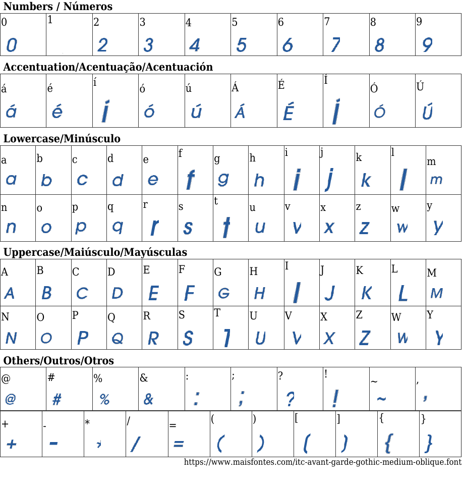 Avant Garde Gothic Medium Oblique: Free Font Download | MaisFontes