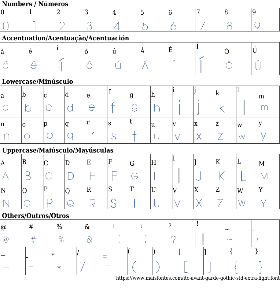 Avant Garde Gothic Std ExtraLight: Free Font Download | MaisFontes