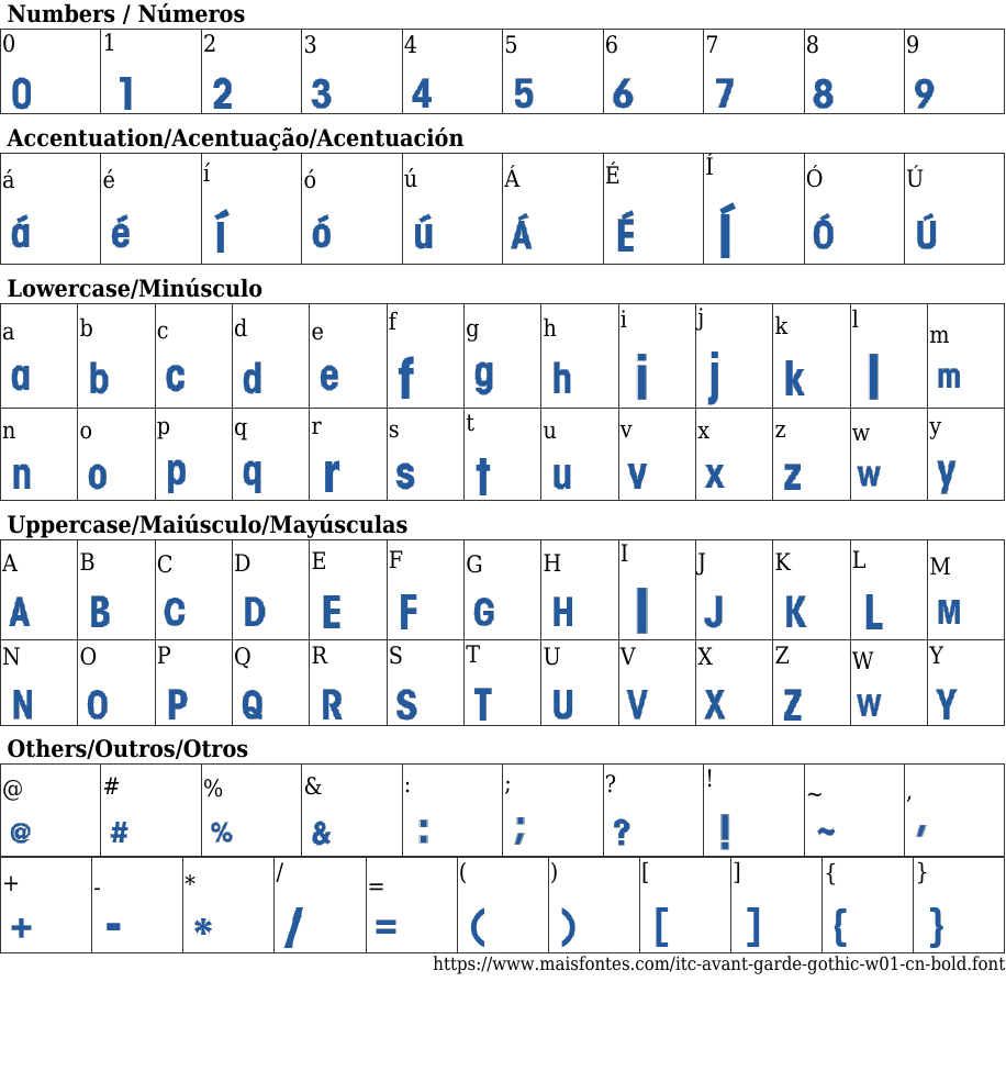 Avant Garde Gothic W01 Condensed Bold: Free Font Download | MaisFontes