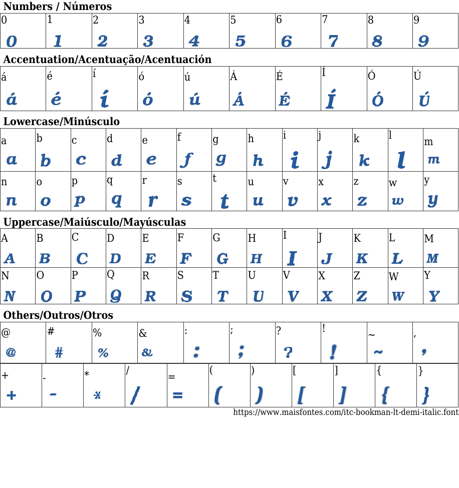ITC Bookman LT Demi Italic: Free Font Download | MaisFontes