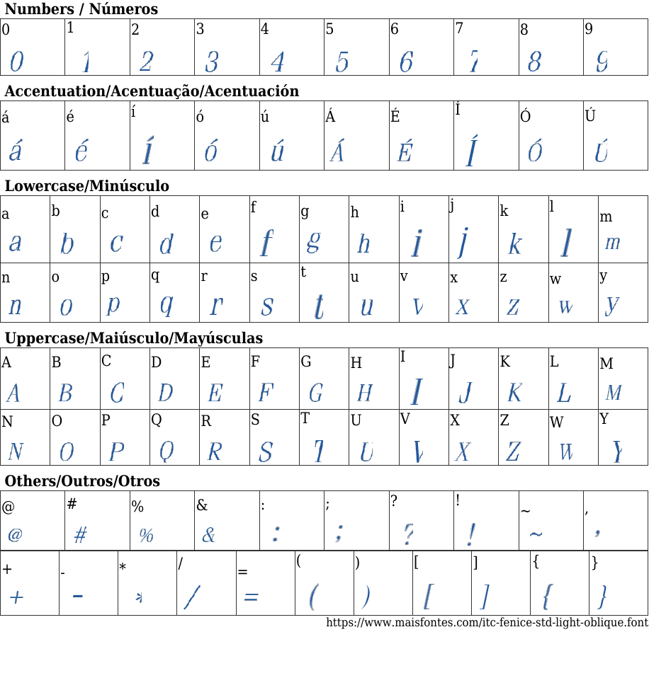 ITC Fenice Std Light Oblique Font: Free Download | MaisFontes