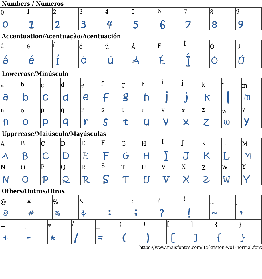 ITC Kristen W01 Normal: Free Font Download | MaisFontes