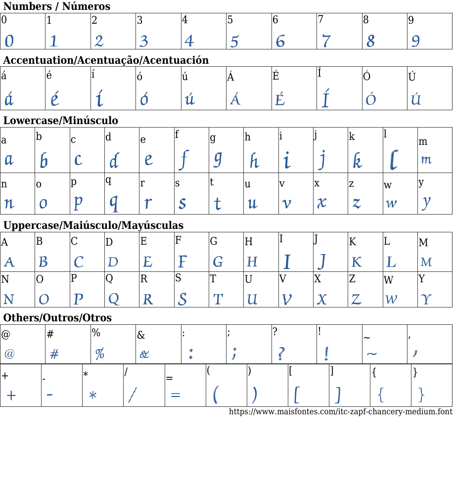 ITC Zapf Chancery Medium Font: Free Download | MaisFontes