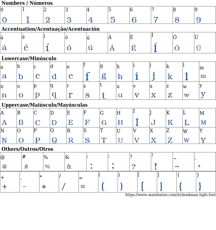 ITC Bookman Light: Download Free Font | MaisFontes