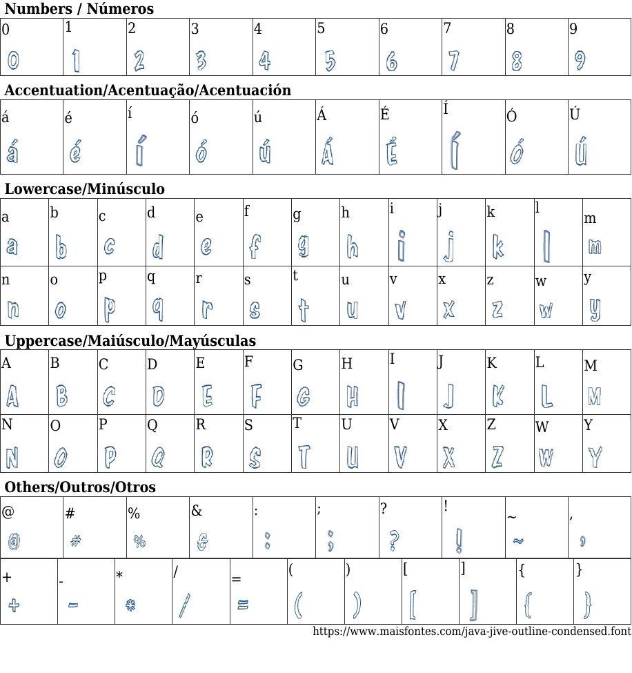 Java Jive Outline Condensed: Baixar Fonte Grátis | MaisFontes