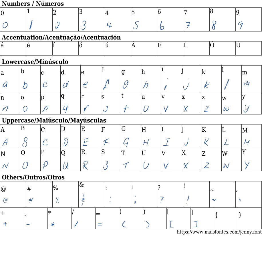 Jenny: Free Font Download | MaisFontes