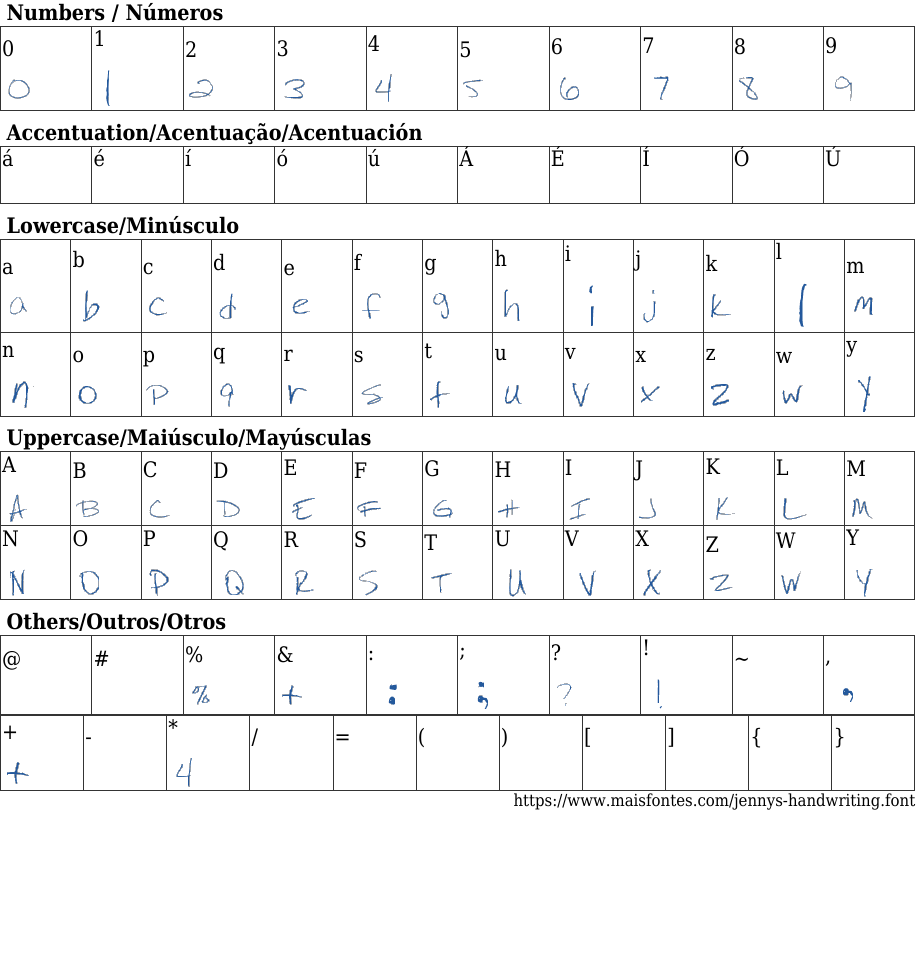 Jennys Handwriting: Free Font Download | MaisFontes